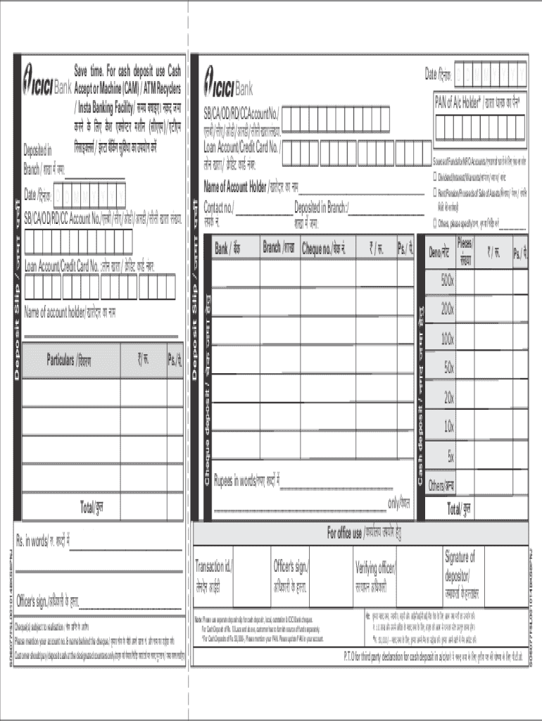 Fillable Online Bank Deposit Slip Fax Email Print - pdfFiller