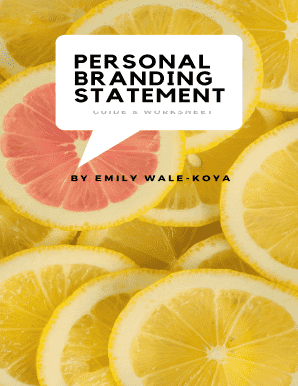 Fillable Online Personal Branding Statement Guide & Worksheet Fax Email ...