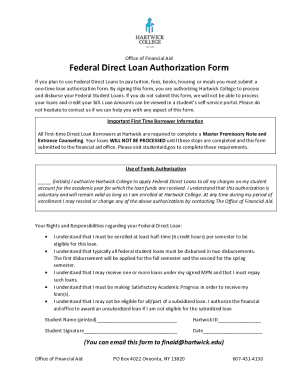 Fillable Online Federal Direct Loan Authorization Fax Email Print ...
