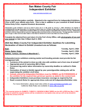 Fillable Online San Mateo County Fair Independent Exhibitor Declaration ...