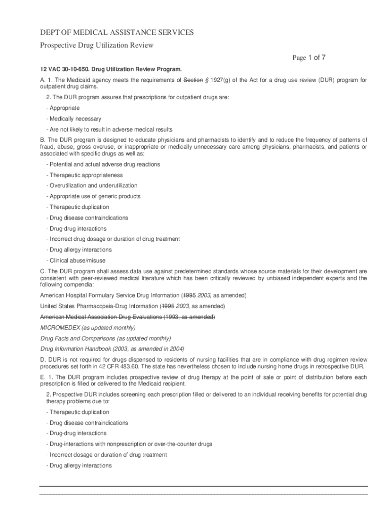 Fillable Online Drug Utilization Review (DUR) BoardDepartment ... Fax ...
