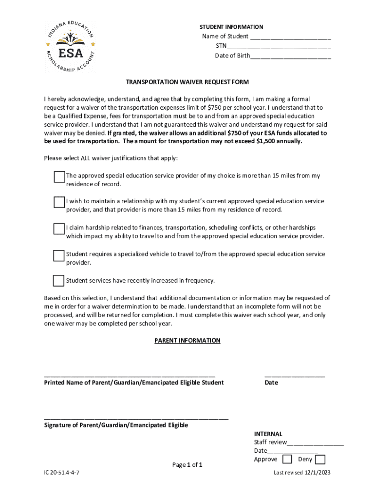 Fillable Online Transportation Waiver Request Fax Email Print - pdfFiller
