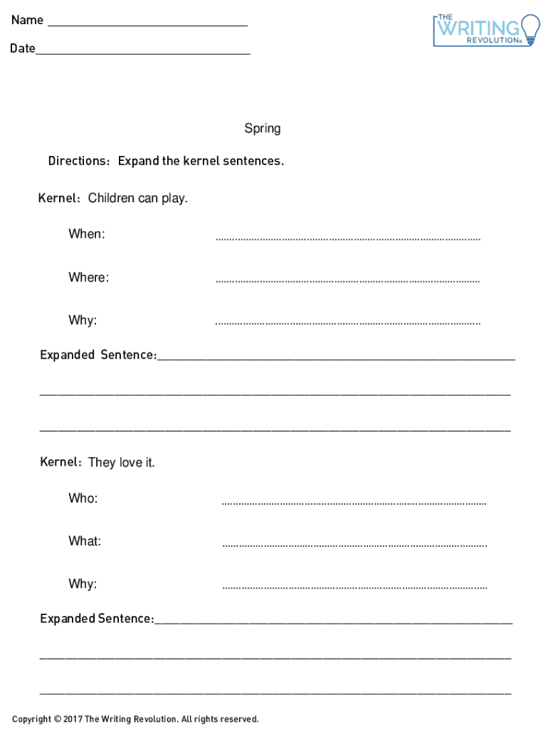 Fillable Online Spring Sentence Expansion Fax Email Print - pdfFiller