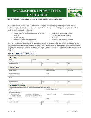Fillable Online Encroachment Permit Type 2 Application Fax Email Print ...