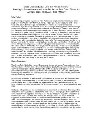 Fillable Online 2025 Child and Adult Core Set Annual Review: Meeting to ...