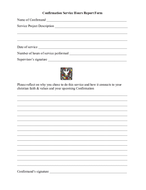 Fillable Online Confirmation Service Hours Report Fax Email Print ...