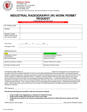 Fillable Online Industrial Radiography (ir) Work Permit Request Fax ...