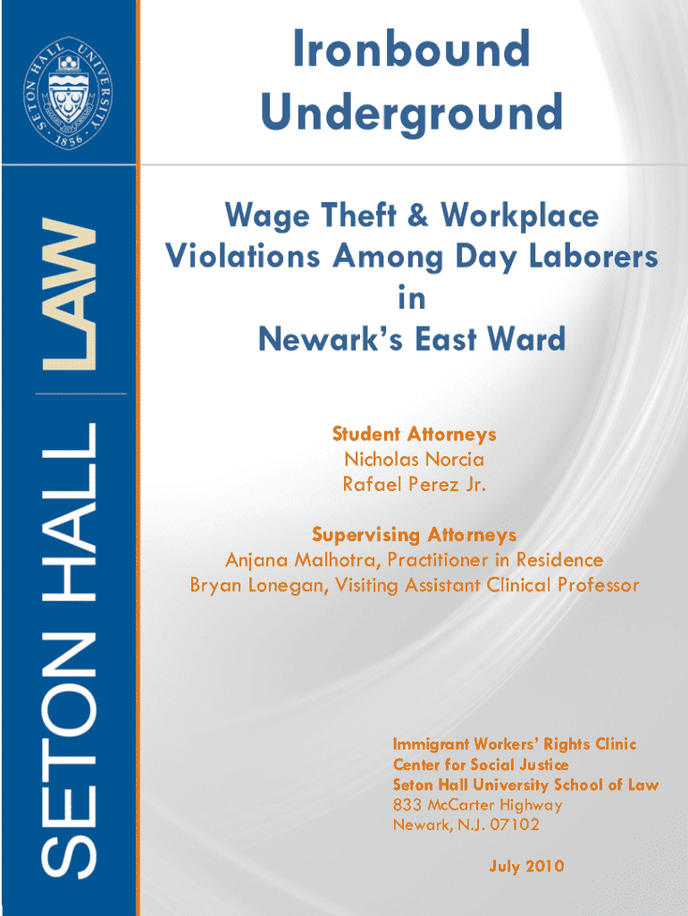 Fillable Online Wage Theft & Workplace Violations Among Day Laborers in ...