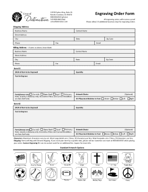 Fillable Online Engraving Order Form Fax Email Print - pdfFiller
