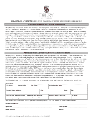 Fillable Online Disclosure and Authorization for Background ...