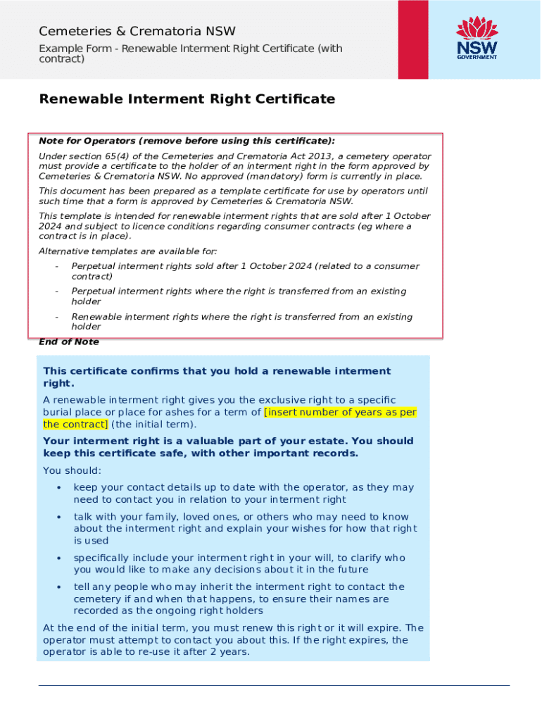 Third Dimension - A new interment rights system for NSW ... Doc ...