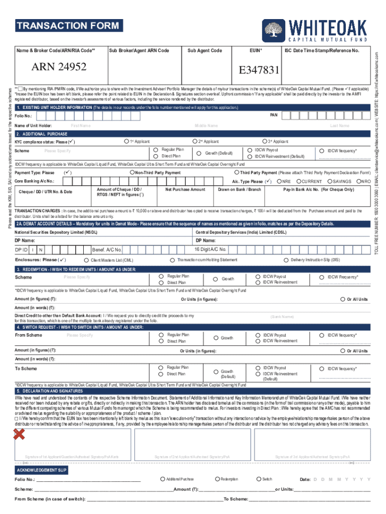 Fillable Online Name & Broker Code/ARN/RIA Code** Fax Email Print - pdfFiller