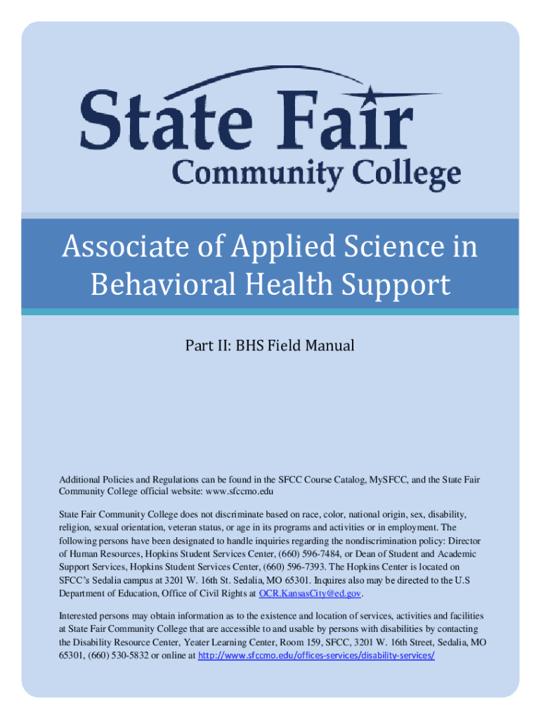 Fillable Online Associate of Applied Science in Behavioral Health ...