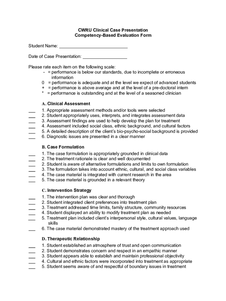 Fillable Online clinical-case-presentation-competency-based-evaluation- ... Fax Email Print ...