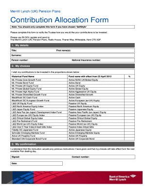 Fillable Online mlpension co Contribution Allocation Form - mlpension ...