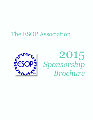 Fillable Online 2015 Sponsorship Brochure - The ESOP Association Fax ...