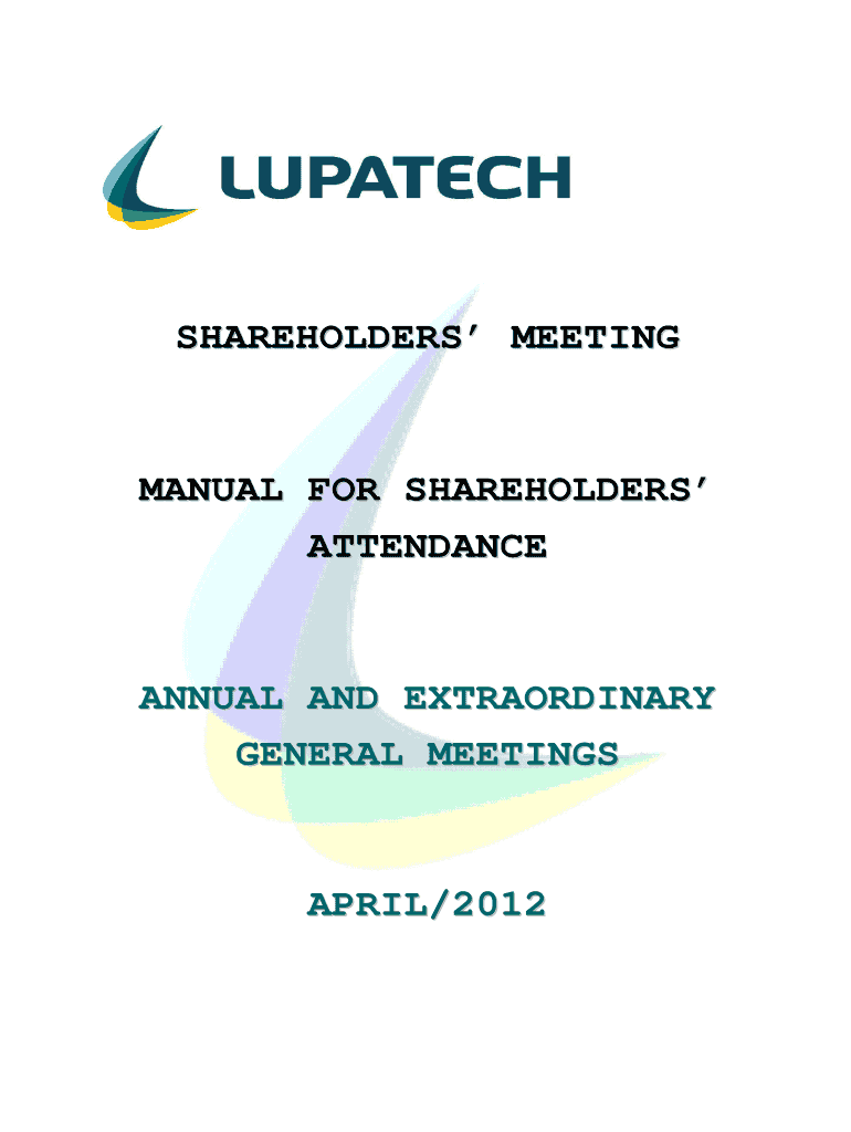Fillable Online Shareholders' meeting manual for shareholders ...