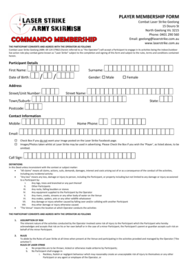 Fillable Online PLAYER MEMBERSHIP FORM Fax Email Print - pdfFiller