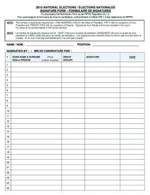 Fillable Online SIGNATURE FORM FORMULAIRE DE SIGNATURES Fax Email Print ...
