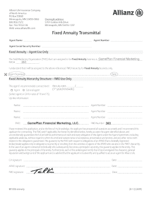 Fillable Online Allianz Agent Transfer Pack Fax Email Print - pdfFiller