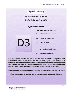 Fillable Online edgehill ac UKPSF CPD EHU Application Form D3 for ...