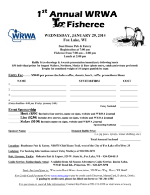 Fillable Online wrwa 1 Annual WRWA Fisheree - Wisconsin Rural Water ...