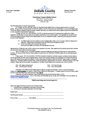 Fillable Online Peachtree Charter Middle School - The Aha! Connection ...