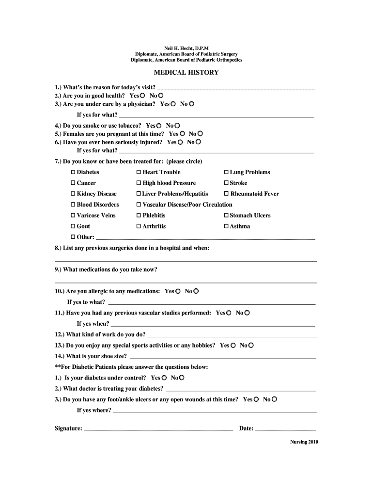 Fillable Online ) Whats the reason for todays visit Fax Email Print - pdfFiller