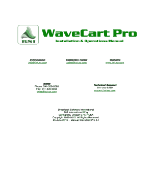 Fillable Online WaveCart Pro Fax Email Print - pdfFiller