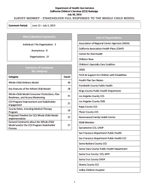 Fillable Online dhcs ca SURVEY MONKEY - STAKEHOLDER FULL RESPONSES TO ...