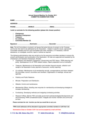 Fillable Online Management Committee Nomination Form Fax Email Print ...