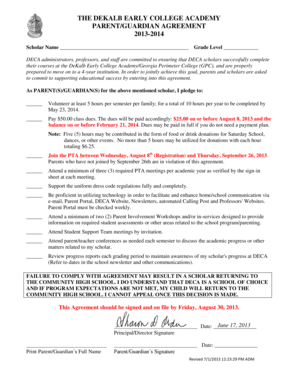 Fillable Online Scholar Name Grade Level Fax Email Print - pdfFiller