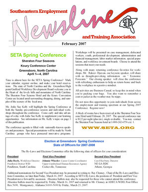 Fillable Online seta SETA NEWSLETTER February 2007 - seta Fax Email ...