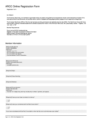 Fillable Online ARCC Online Registration Form - OrgSync Fax Email Print ...