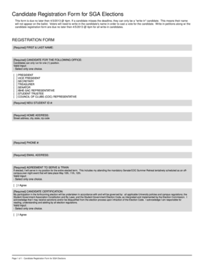 Fillable Online Candidate Registration Form for SGA Elections - OrgSync ...
