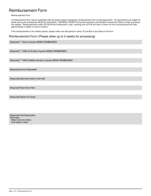 Fillable Online Reimbursement Form - OrgSync Fax Email Print - pdfFiller