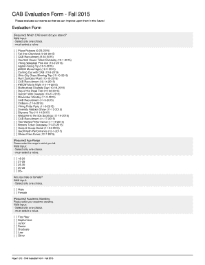 Fillable Online CAB Evaluation Form - 2015-2016 - OrgSync Fax Email ...