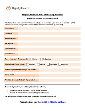 Fillable Online icd10 dignityhealthmember Request Form for ICD-10 ...