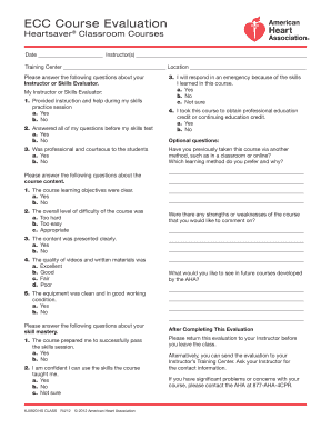 Fillable Online Heartsaver Classroom Courses Fax Email Print - pdfFiller
