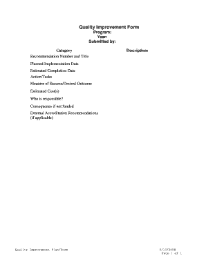 Fillable Online Quality Improvement Form Fax Email Print - pdfFiller