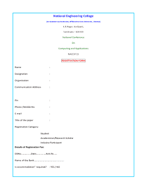 Fillable Online nec edu staff online application form in nec college ...