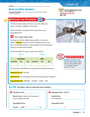 Fillable Online cdschools Read and Write Numbers - cdschools Fax Email ...