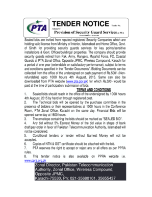 Fillable Online Security Services Tender Document - Khi Zone V-Final ...