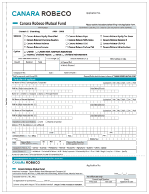 Fillable Online Canara Robeco Mutual Fund - Pace Stock Broking Services ...
