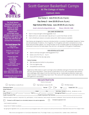 Scott Garson Basketball Camps - College Of Idaho Athletics - Fill and ...