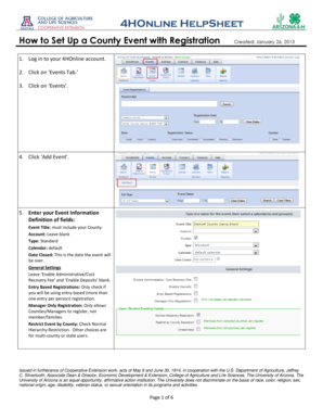 Fillable Online extension arizona How to Set Up a County Event with ...