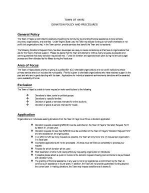 Fillable Online Donation Policy and Procedure Fax Email Print - pdfFiller