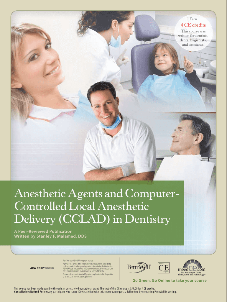 Fillable Online Anesthetic Agents and Computer-Controlled Local ...