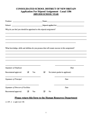 Fillable Online Application for Stipend Form Fax Email Print - pdfFiller