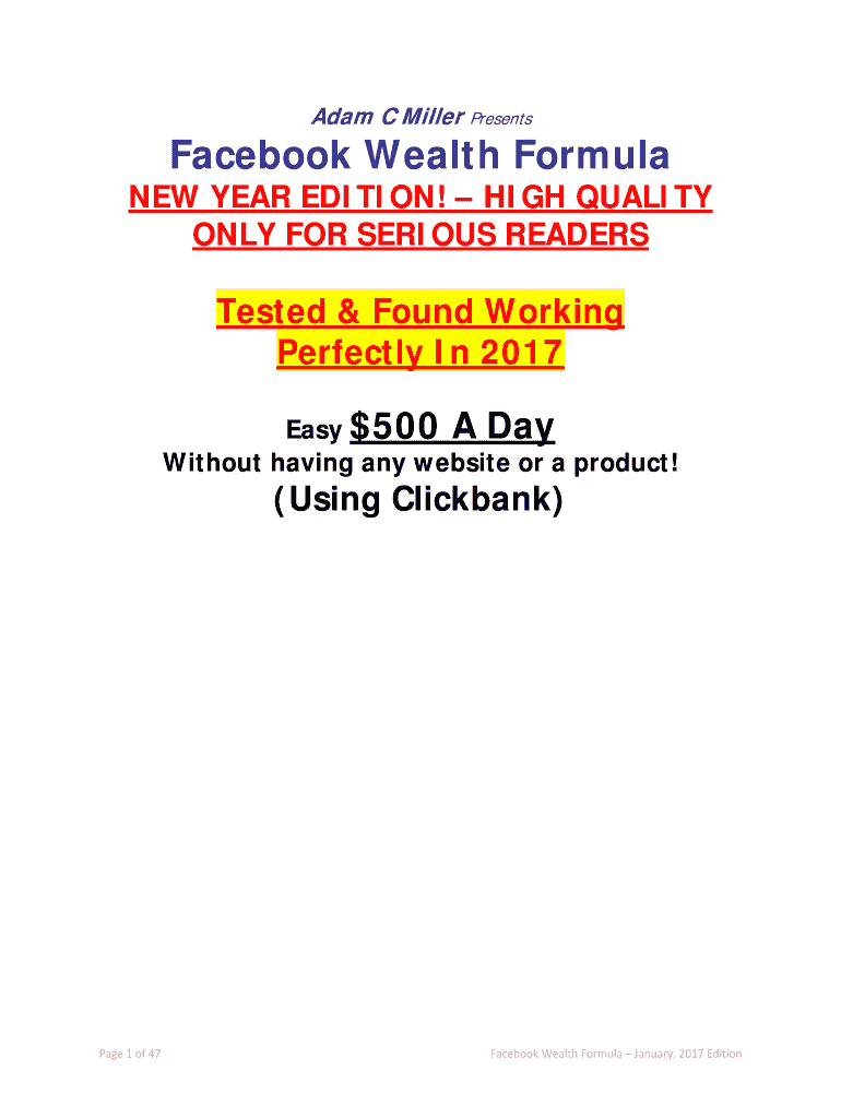 Fillable Online Facebook Wealth Formula Fax Email Print - pdfFiller